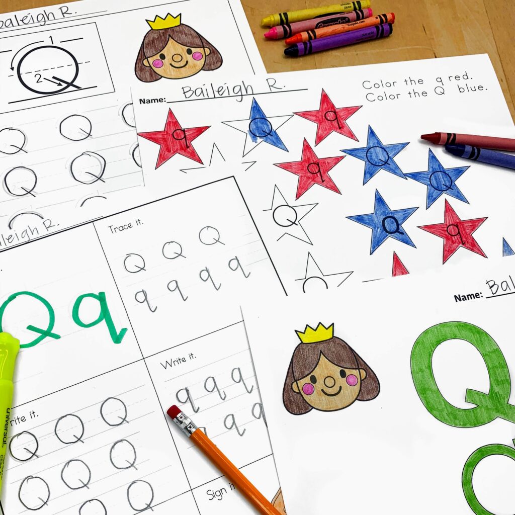 Letter Q Lessons (Letter of the Week) Print and Go! – dollarlessonclub.com