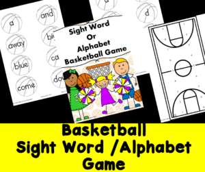 Basketball Sight Word Game/Basketball Alphabet Game – dollarlessonclub.com